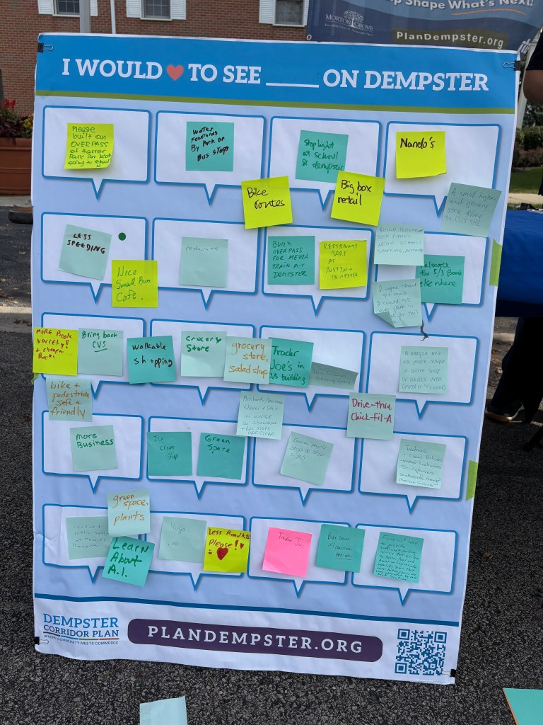 Survey Results & Creative Ideas at Pop-Up #3 – Dempster Corridor Plan